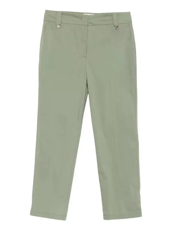 Liu Jo Logo-plaque Straight-leg Trousers - Green