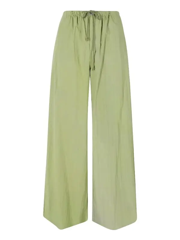 ISABELLE BLANCHE Drawstring Wide Leg Pants - Green