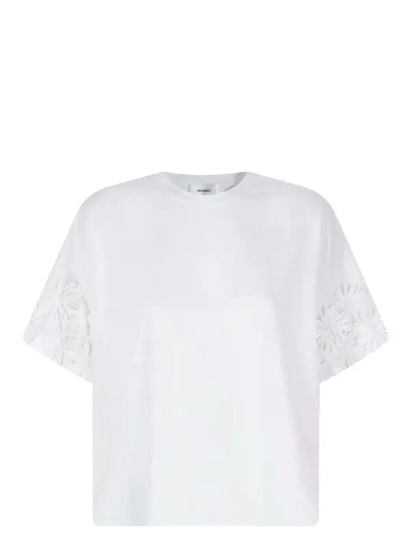 MEIMEIJ Floral-appliqué Short-sleeve T-shirt - White