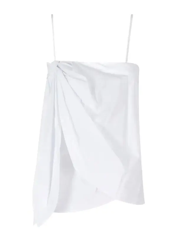 ISABELLE BLANCHE Draped Spaghetti-strap Top - White