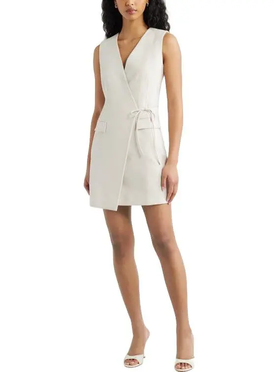 OPEN EDIT Icon Blazer Wrap Dress - Beige Pumice