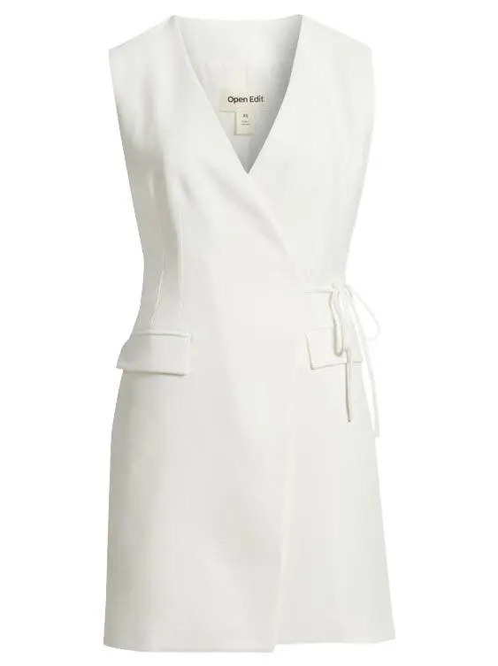 OPEN EDIT Icon Blazer Wrap Dress - Ivory