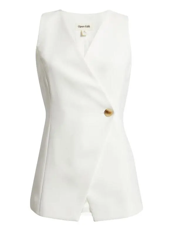 OPEN EDIT The Icon Asymmetric Vest - Ivory