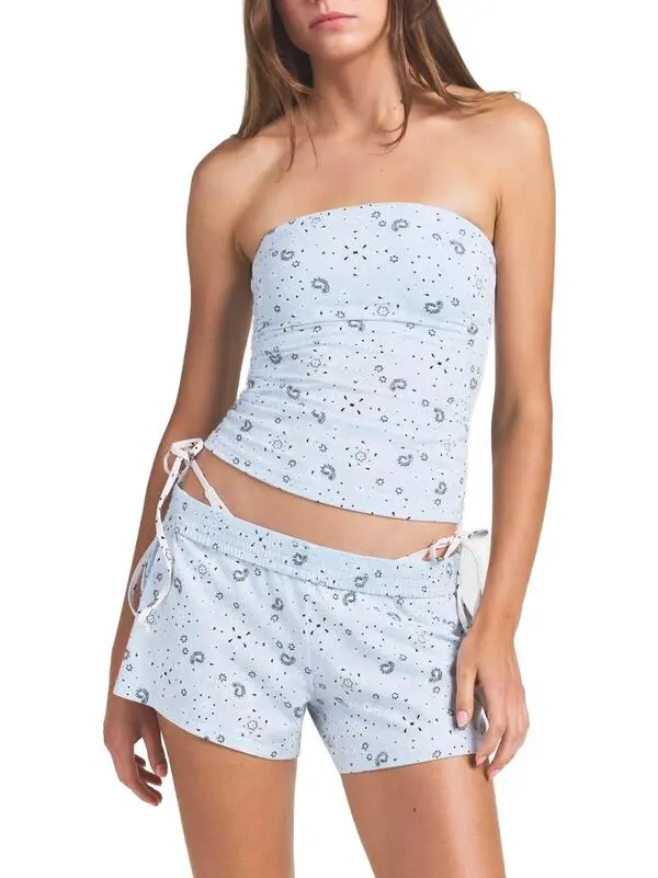 SKIMS Stretch Cotton Jersey Tube Top - Powder Blue Bandana
