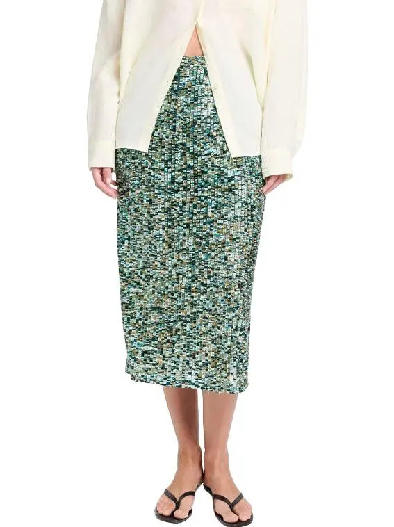 TWP Sylkie Sequin Skirt - Multi Darkest Spruce