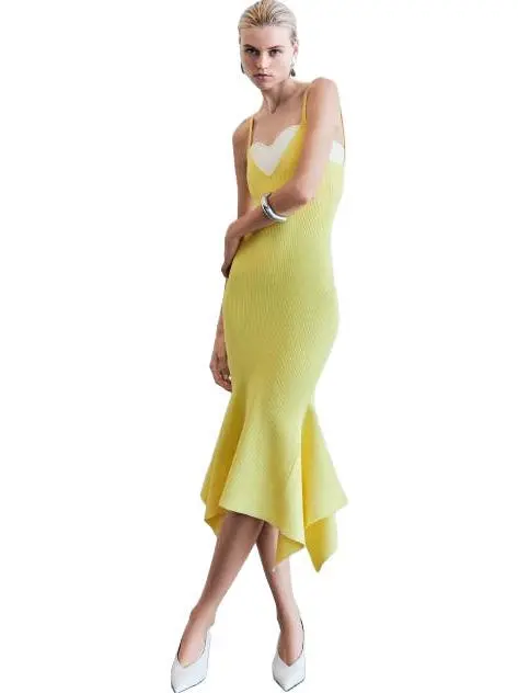 DODIEE Dawn Ribbed Maxi Dress - Yellow