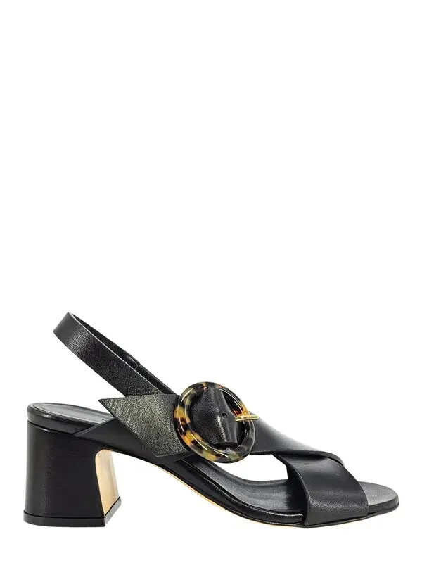 MADISON MAISON Block Heel Slingback Sandal - Black
