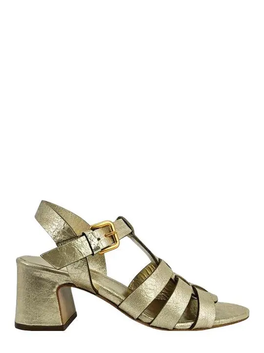 MADISON MAISON Metallic Caged Gladiator Sandals - Gold