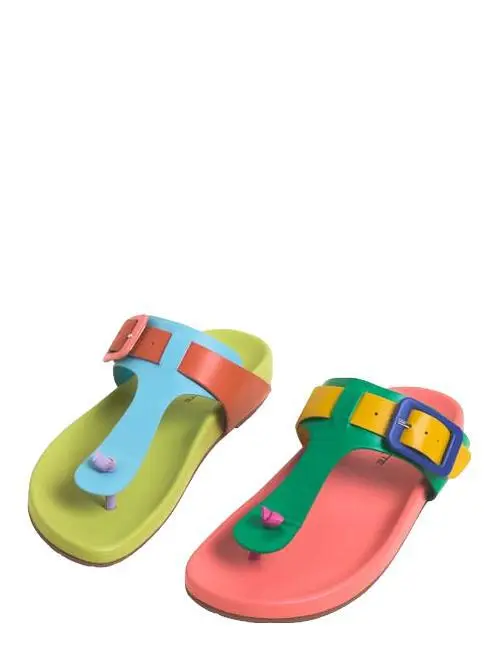 Charlotte Stone Footbed Thong Sandals - Solimar