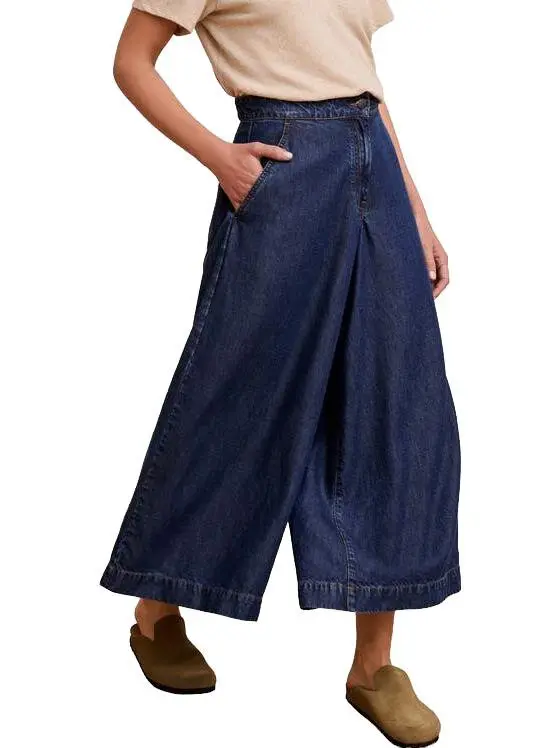 CELTIC & CO. Drape Denim Culottes - Indigo Mid Wash