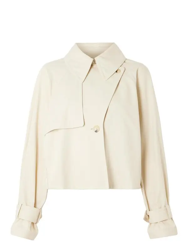 JOSEPH Suber Cropped Cotton-gabardine Jacket - Neutrals