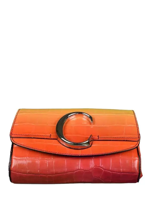 Chloé Crocodile Embossed Belt Bag - Orange