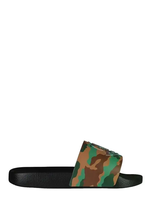 Moncler Basile Camouflage Embossed-logo Slides - Green