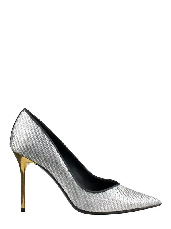 Balmain Metallic Stiletto Pumps - Silver