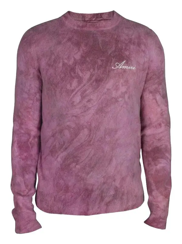Amiri Tie-dye Logo Embroidered Sweater - Pink