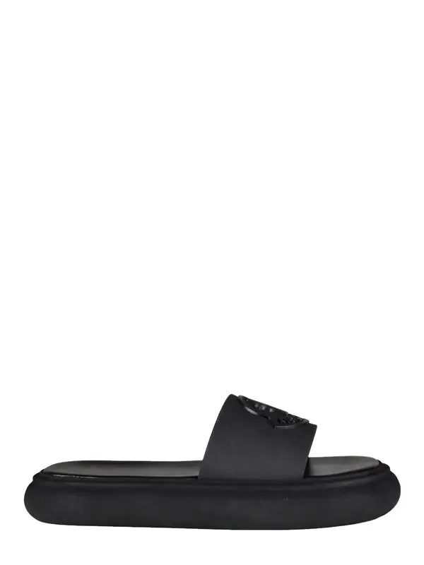 Moncler Logo Detail Slip-on Slippers - Black