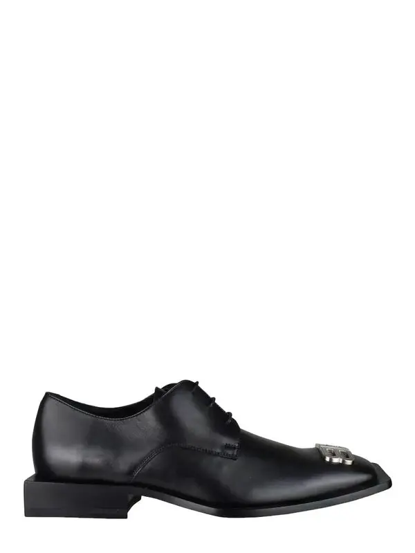 Balenciaga Logo Square Toe Derby Shoes - Black