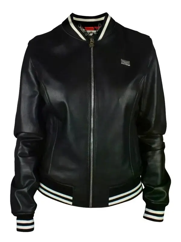 Philipp Plein Logo Detail Bomber Jacket - Black