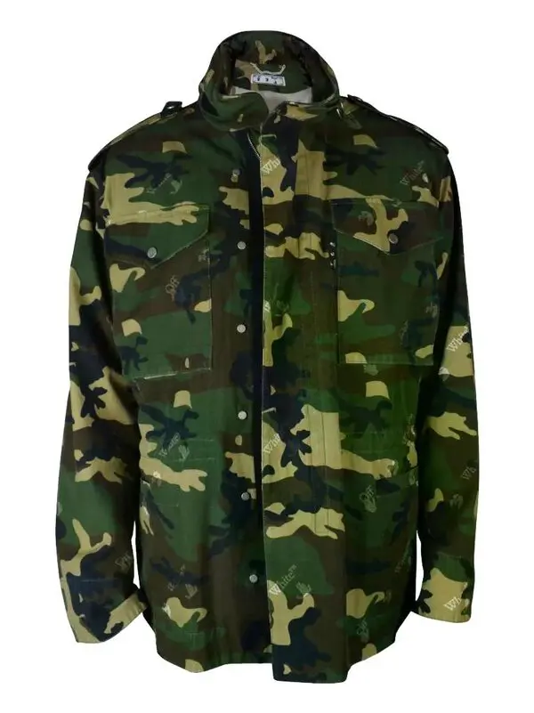 Off-White Camouflage Pattern Jacket - Green