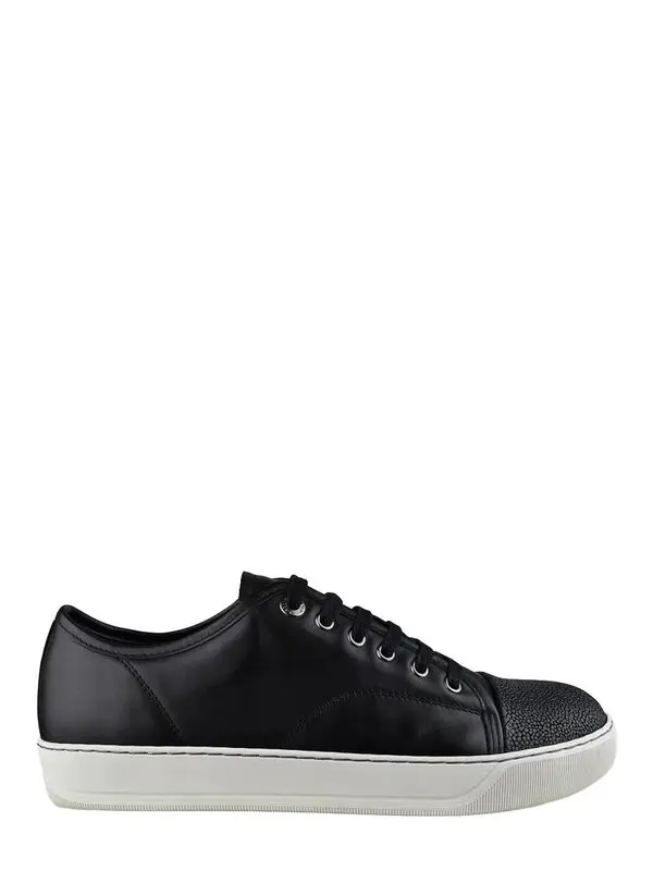 LANVIN Contrasting Toe Lace-up Sneakers - Black