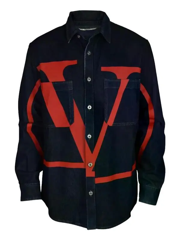Valentino Garavani Logo-print Denim Jacket - Blue