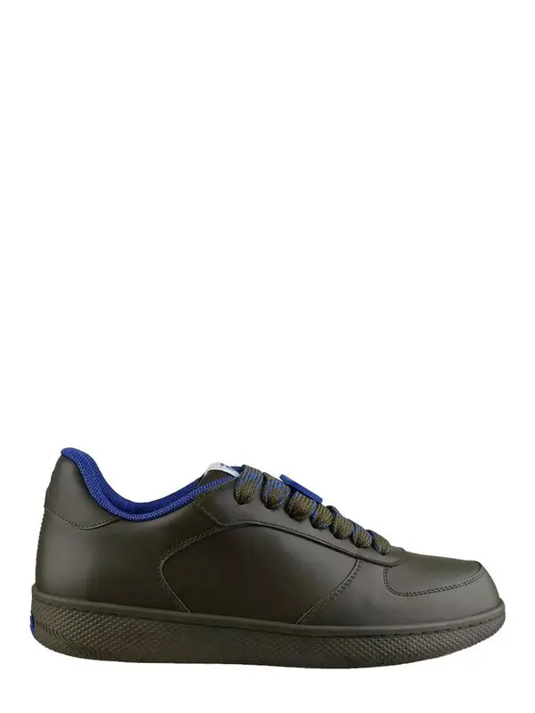 Burberry Logo Patch Leather Sneakers - Brown