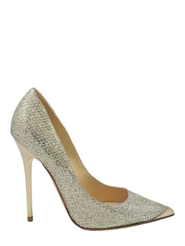 JIMMY CHOO Anouk Glitter Embellishment Pumps - Silver