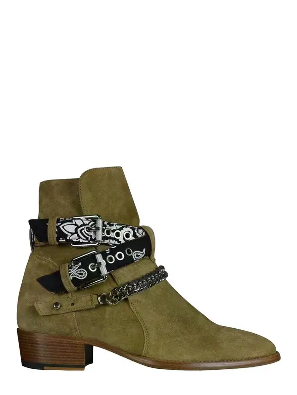 Amiri Bandana Buckle Ankle Boots - Brown