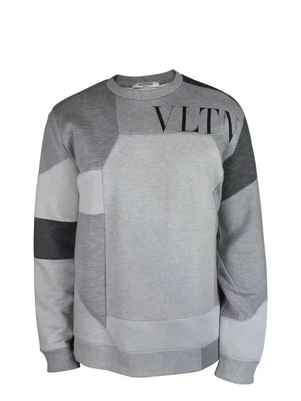 Valentino Garavani Crewneck Sweatshirt With Block Panel Design - Grey