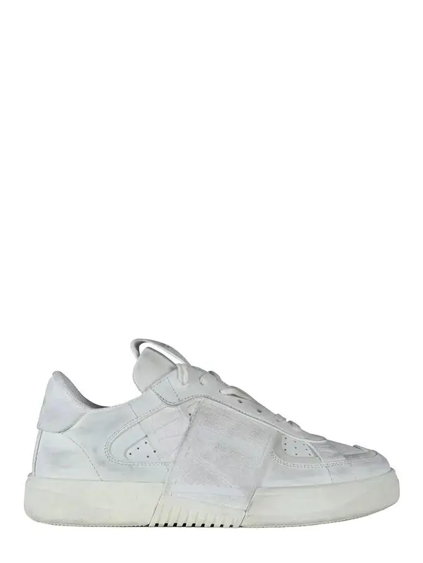 Valentino Garavani Leather And Logo Fabric Band Sneakers - White