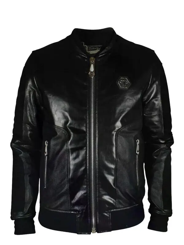 Philipp Plein Logo-appliqué Bomber Jacket - Black