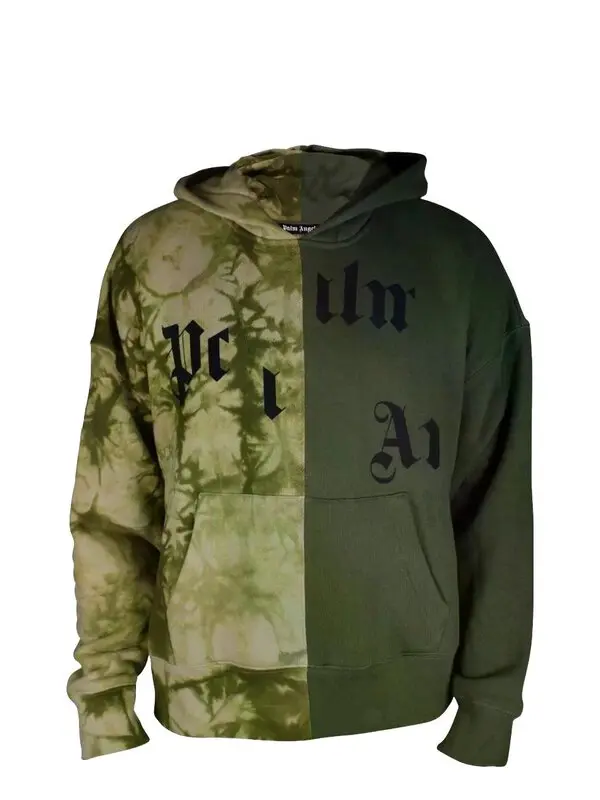 Palm Angels Tie-dye Logo Hoodie - Green
