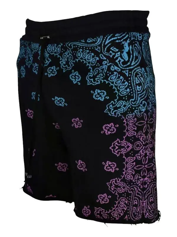 Amiri Bandana-print Logo-patch Shorts - Black