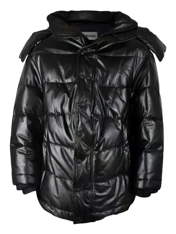 Balenciaga Quilted Down Jacket With Removable Hood - Black
