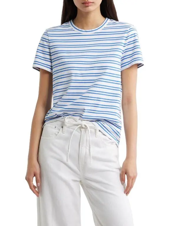 Madewell Striped Crewneck Cotton T-shirt - White