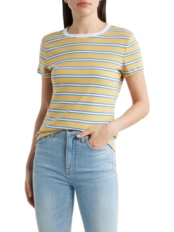 Madewell Striped Cotton T-shirt - Retro Yellow Stripe