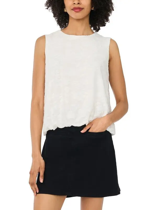Vince Camuto Bubble Hem Sleeveless Top - New Ivory
