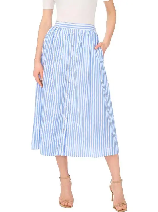 Vince Camuto Stripe Midi Skirt - Blue Cloud