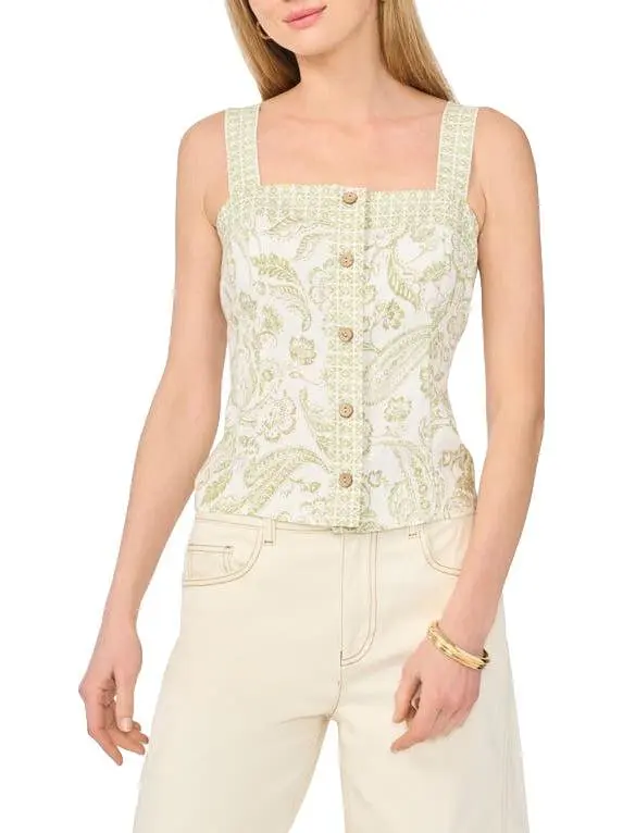 Vince Camuto Button-down Tank - Sage