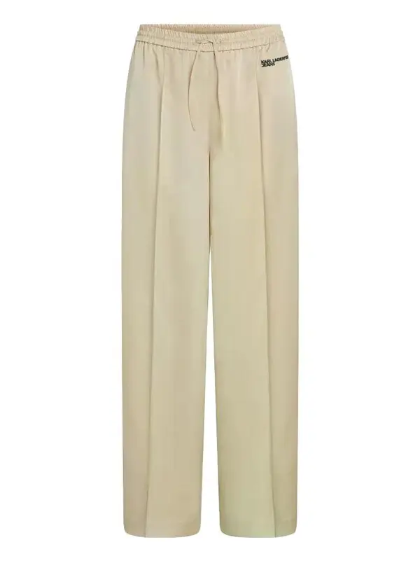 Karl Lagerfeld Contrast-logo Trousers - Neutrals