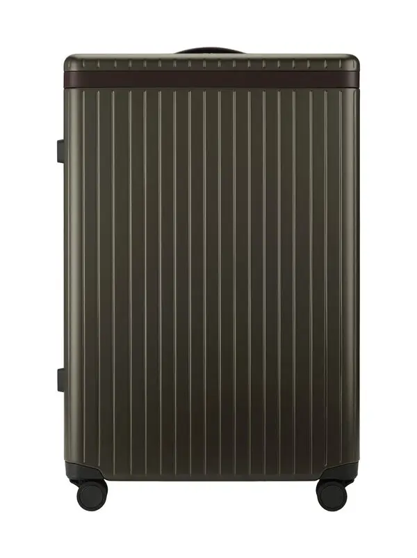 CARL FRIEDRIK Large Check-in Suitcase - Dark Olive / Chocolate