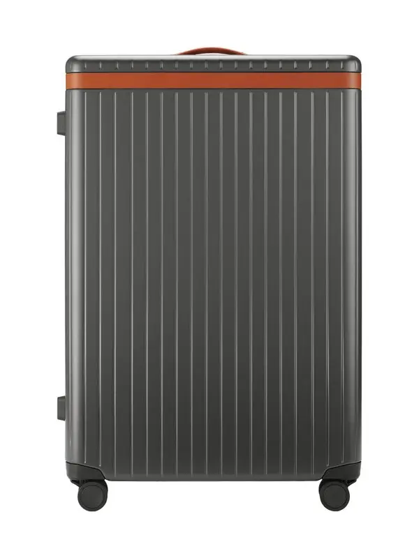 CARL FRIEDRIK Large Check-in Suitcase - Grey / Cognac