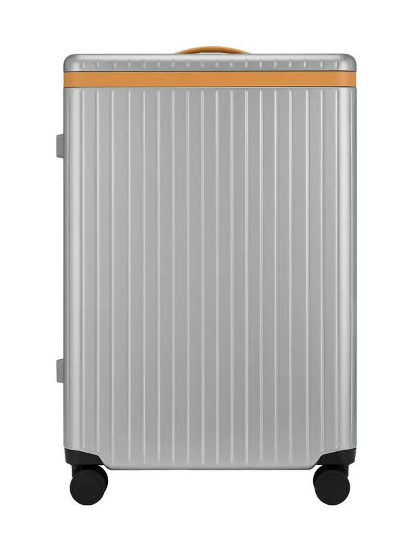 CARL FRIEDRIK Large Check-in Suitcase - Silver / Tan