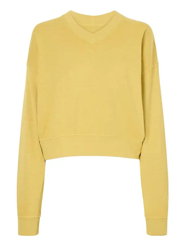 Eterne Cropped Cotton-jersey Sweater - Yellow