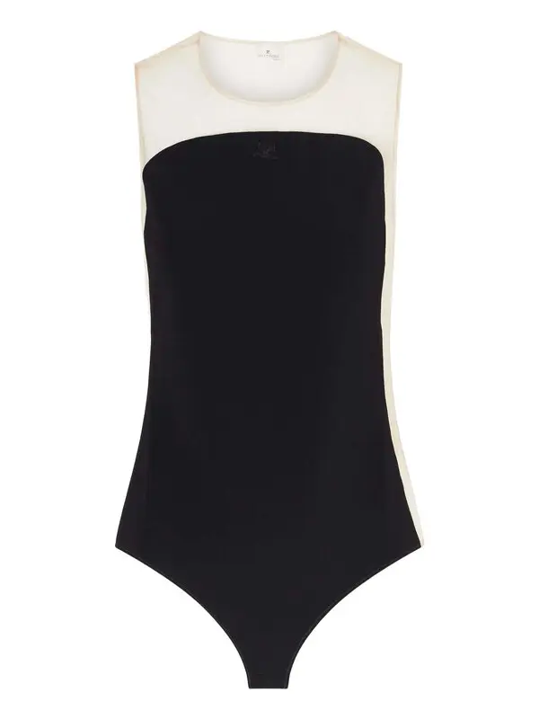 COURREGES Illusion Tulle Bodysuit - Black