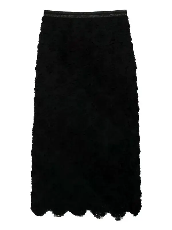 Shiatzy Chen Floral 3d Pencil Skirt - Black
