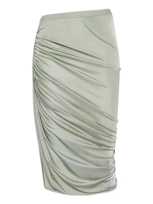 Rick Owens Draped Midi Skirt - Green