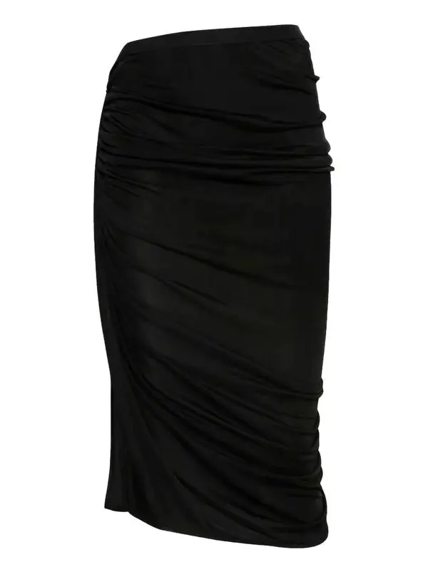 Rick Owens Edfu Gathered Midi Skirt - Black