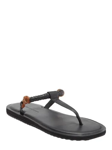 Freda Salvador Knotted T-strap Sandals - Chocolate Rope Combo