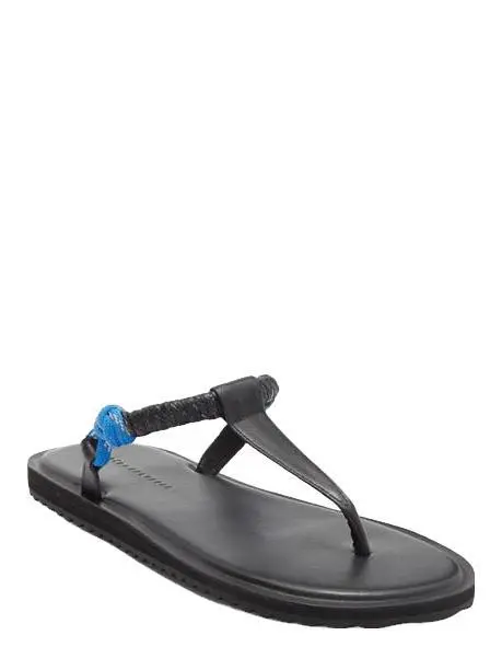 Freda Salvador Knotted T-strap Sandals - Cobalt Rope Combo